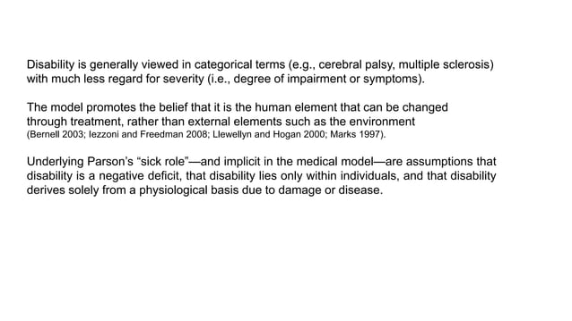 Medical Model of Disability | PPTX | Physical Therapy | Wellness