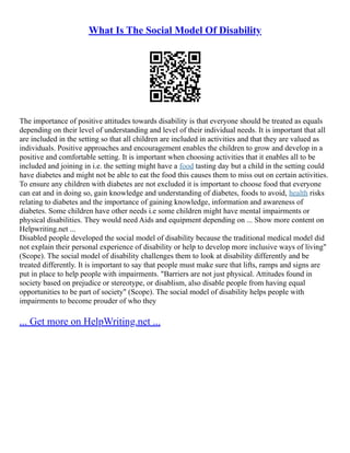 Medical Model Of Learning Disability Essay | PDF