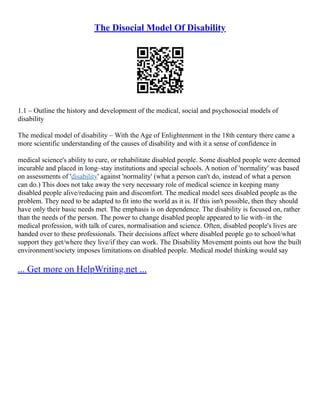 Medical Model Of Learning Disability Essay | PDF | Brain and Nervous ...
