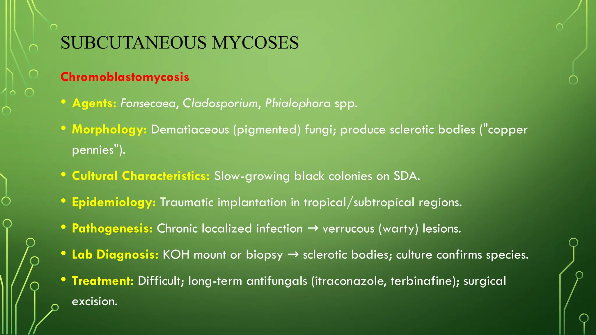MEDICAL MYCOLOGY - SUPERFICIAL MYCOSIS, CUTANEOUS MYCOSES, SUBCUTANEOUS ...