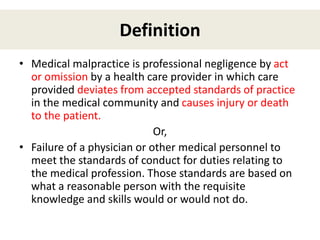 Medical Negligence (ভুল চিকিৎসায় রোগীর মৃত্যু) | PPT