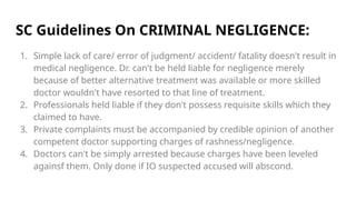 Forensic Medicine ( For MBBS Students ) : Medical Negligence | PPTX