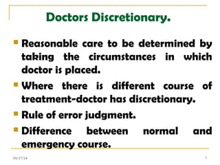 Medical negligence and law | PPT