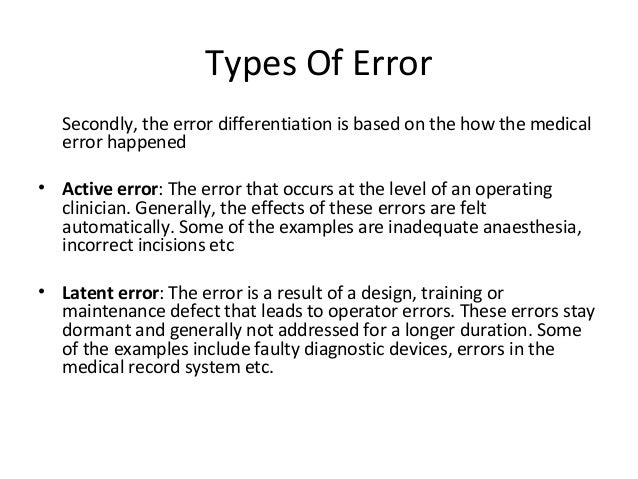 Medical negligence or error