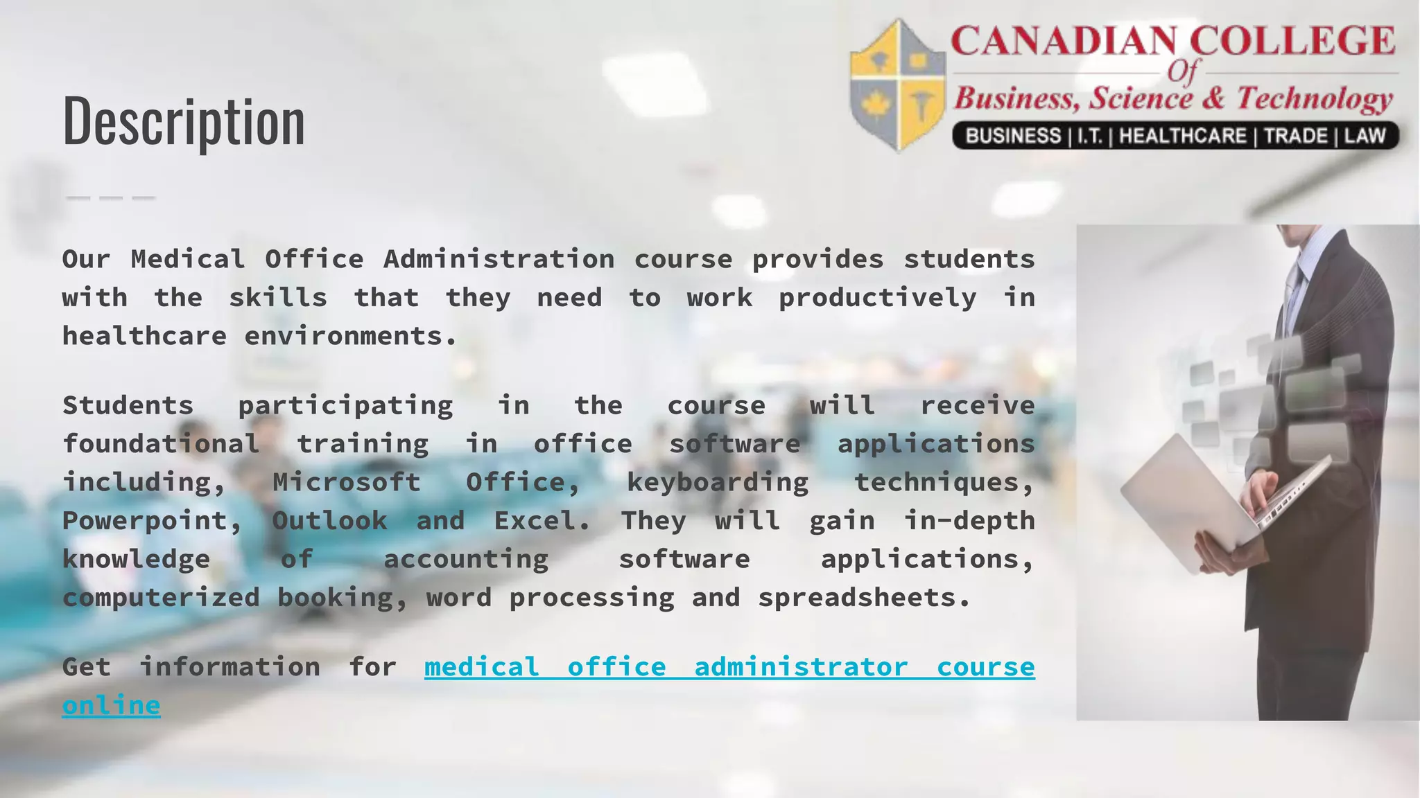 Medical Office Administrator Course CCBST | PDF