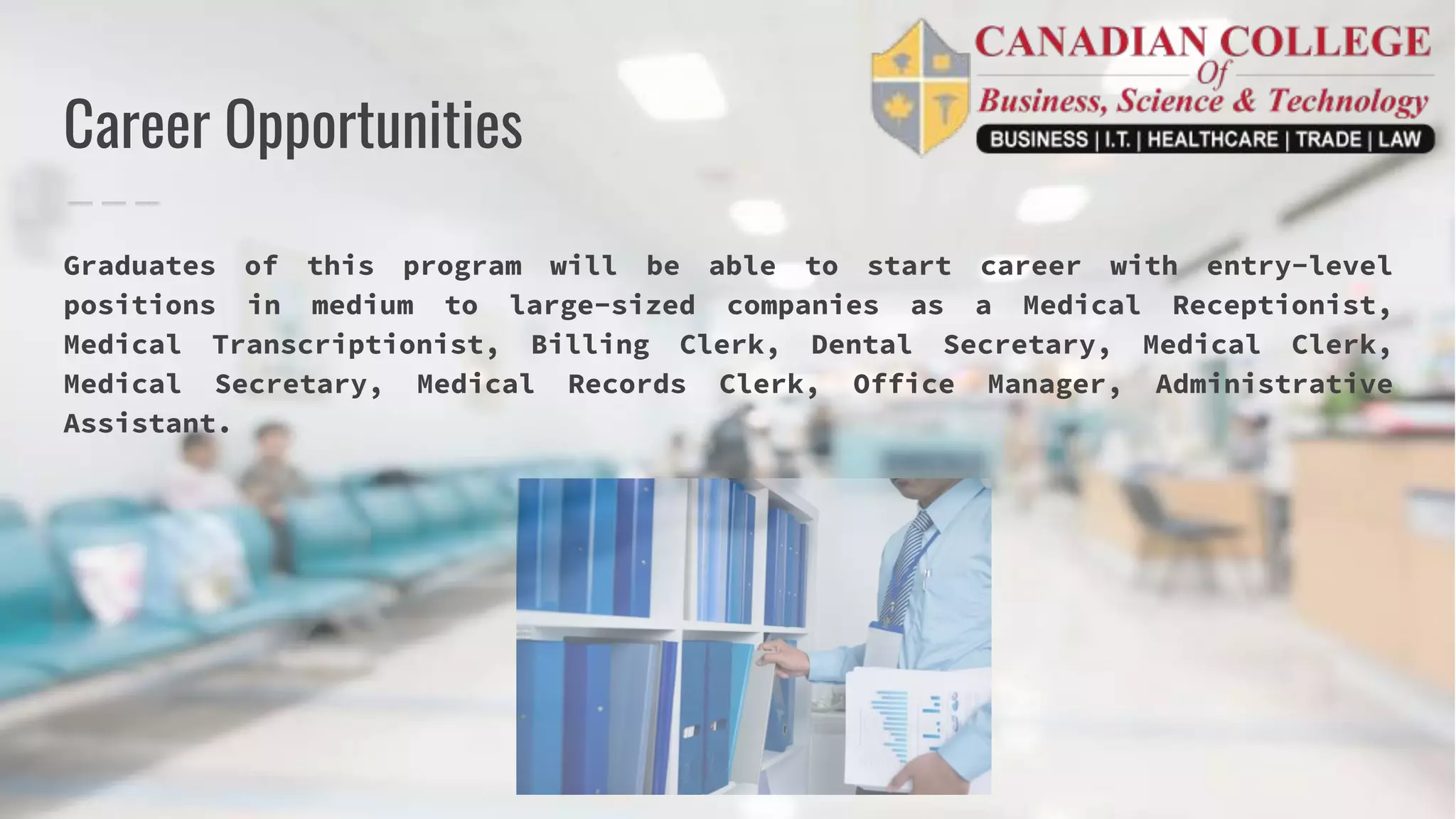 Medical Office Administrator Course CCBST | PDF