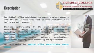Medical Office Administrator Course CCBST | PDF