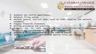 Medical Office Administrator Course CCBST | PDF