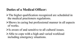 Medical officers Role in Educational Institutions | PPTX