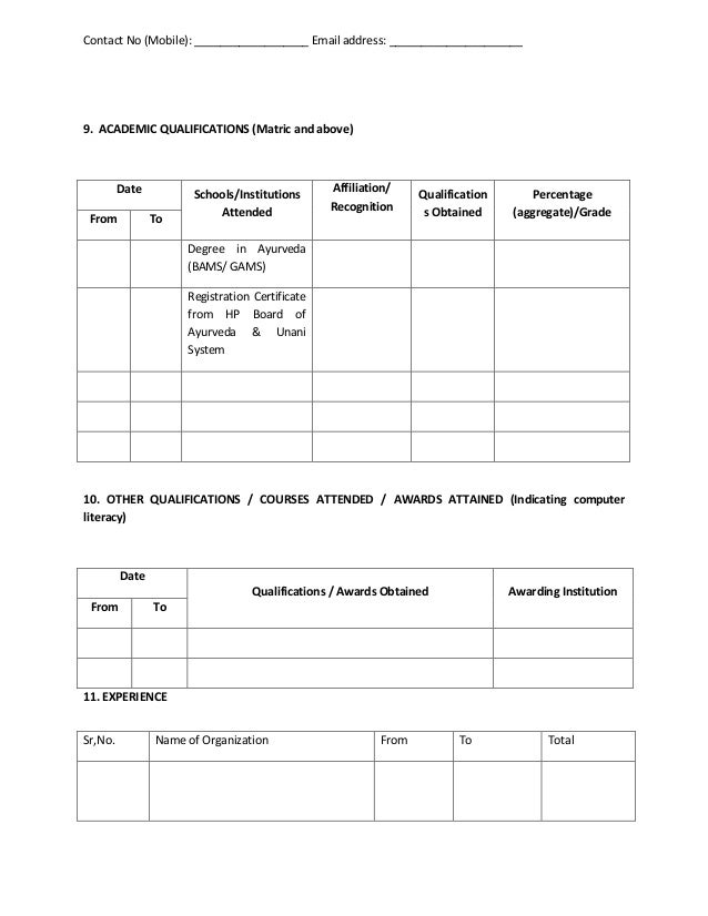 Medical officer ayush form