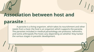 Medical parasitology, Relationship between host & Parasite | PPT