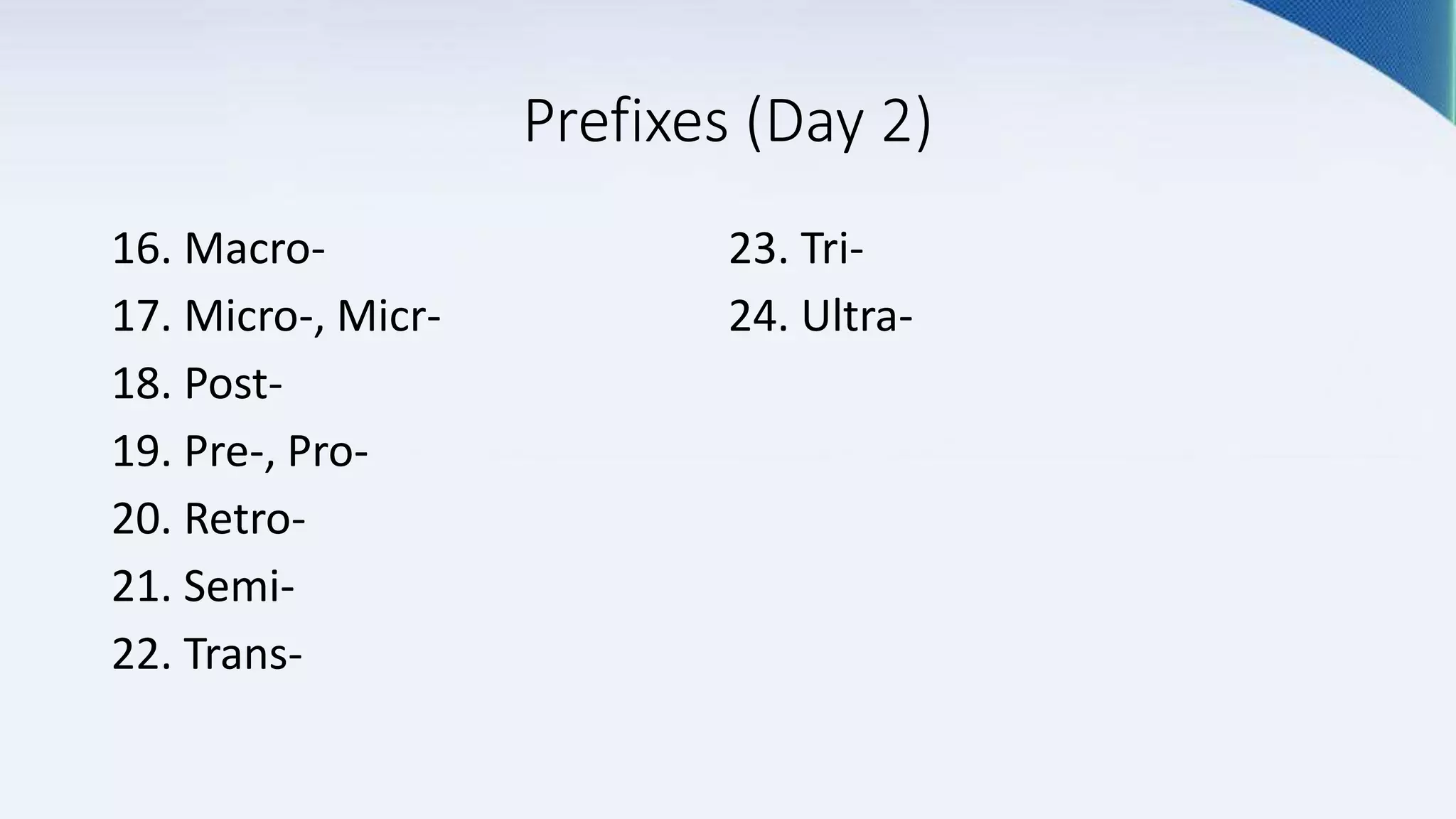 Medical Prefixes Day 2 | PPTX