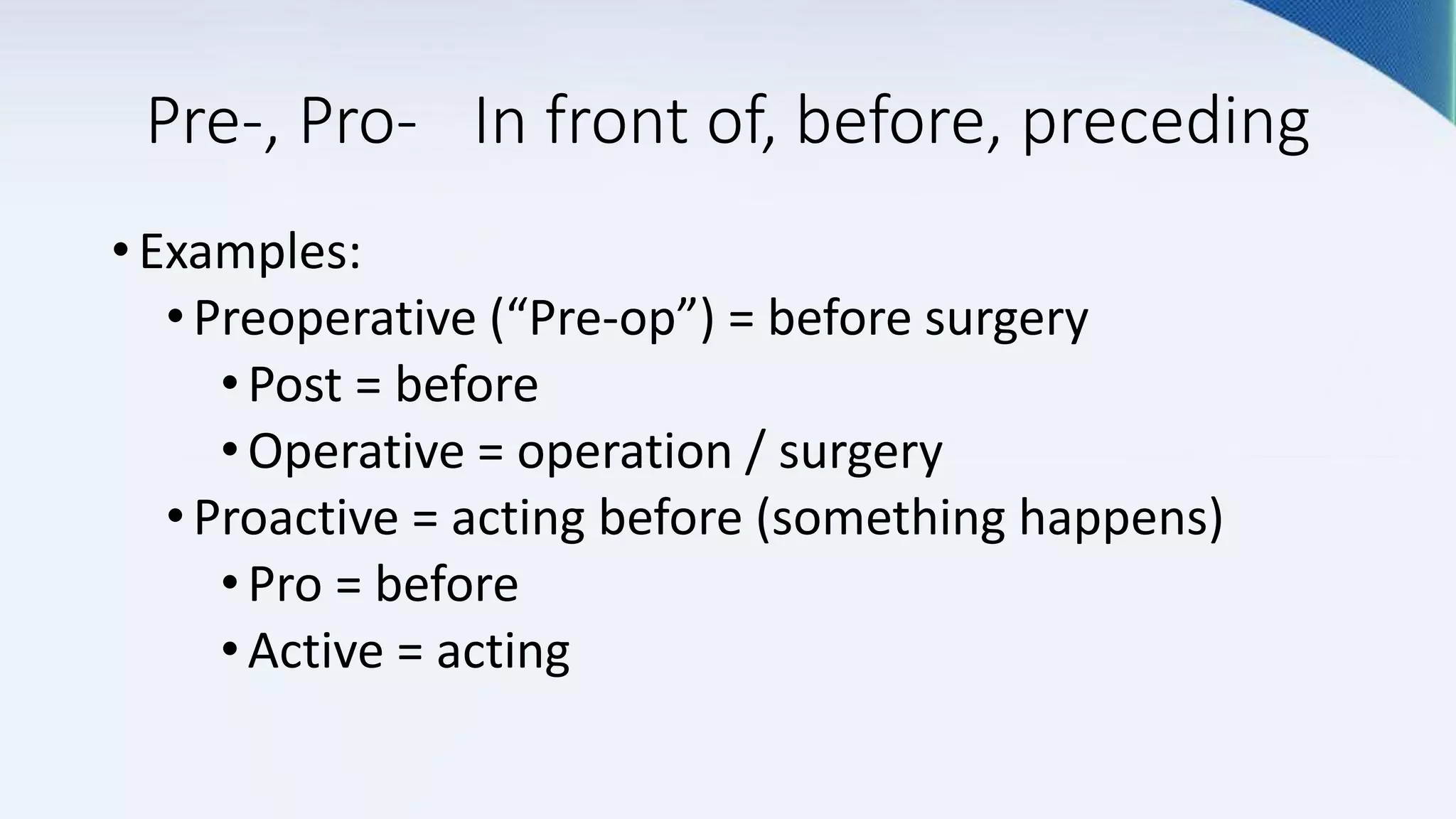 Medical Prefixes Day 2 | PPTX