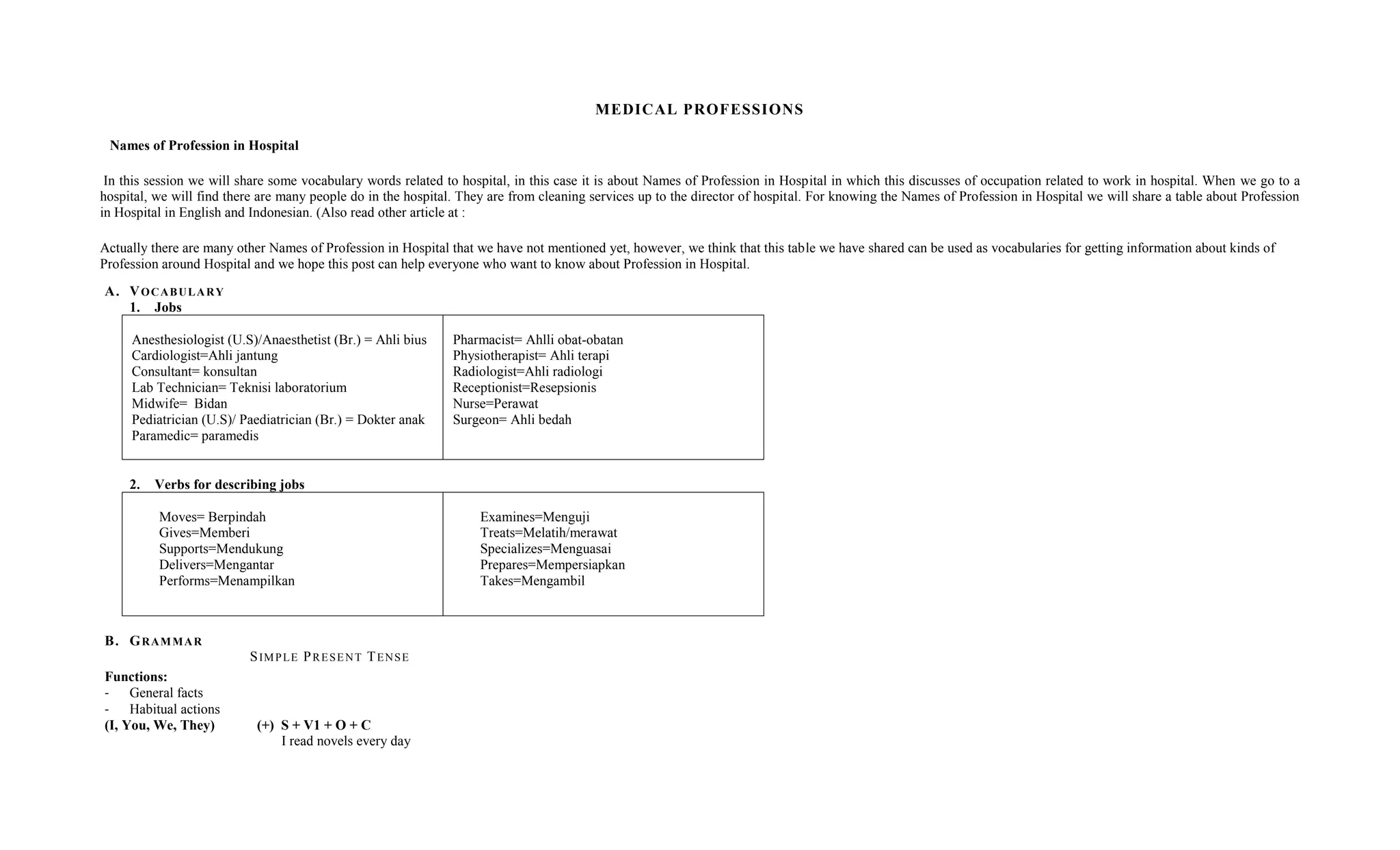 MEDICAL PROFESSIONS | DOCX