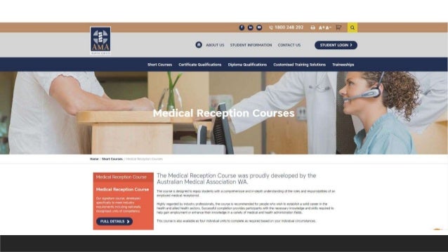 Medical Reception Course | AMA Training Services | PPT