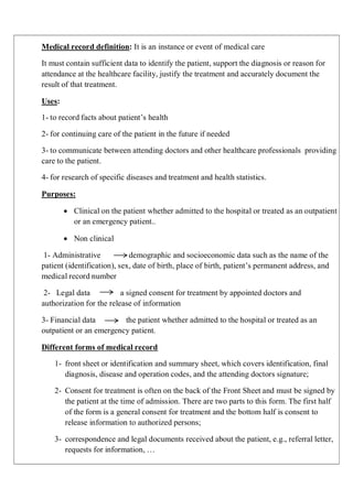 Medical record | PDF | Medical Health