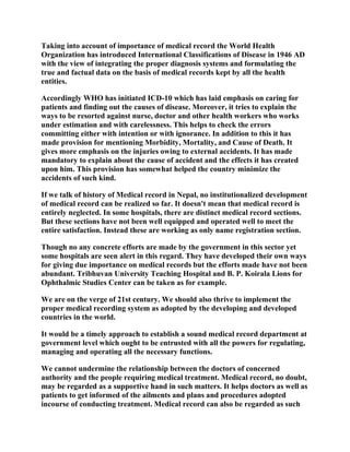 Medical record and its importance | PDF