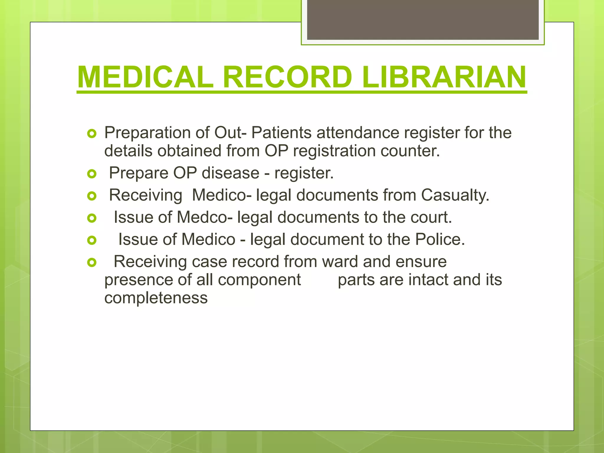 Medical record management | PPTX