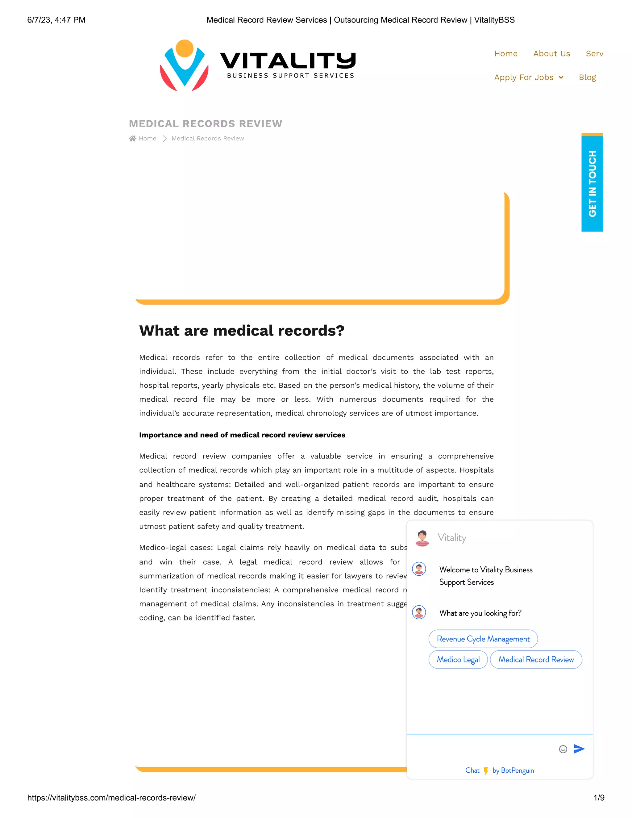 Medical Record Review | PDF
