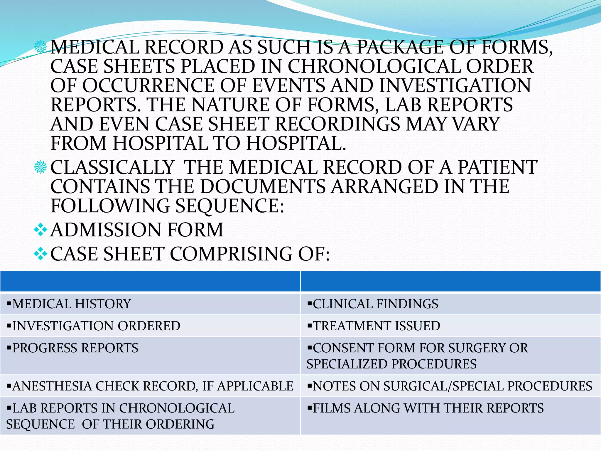 Medical Records Department | PPTX