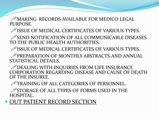 Medical Records Department | PPTX