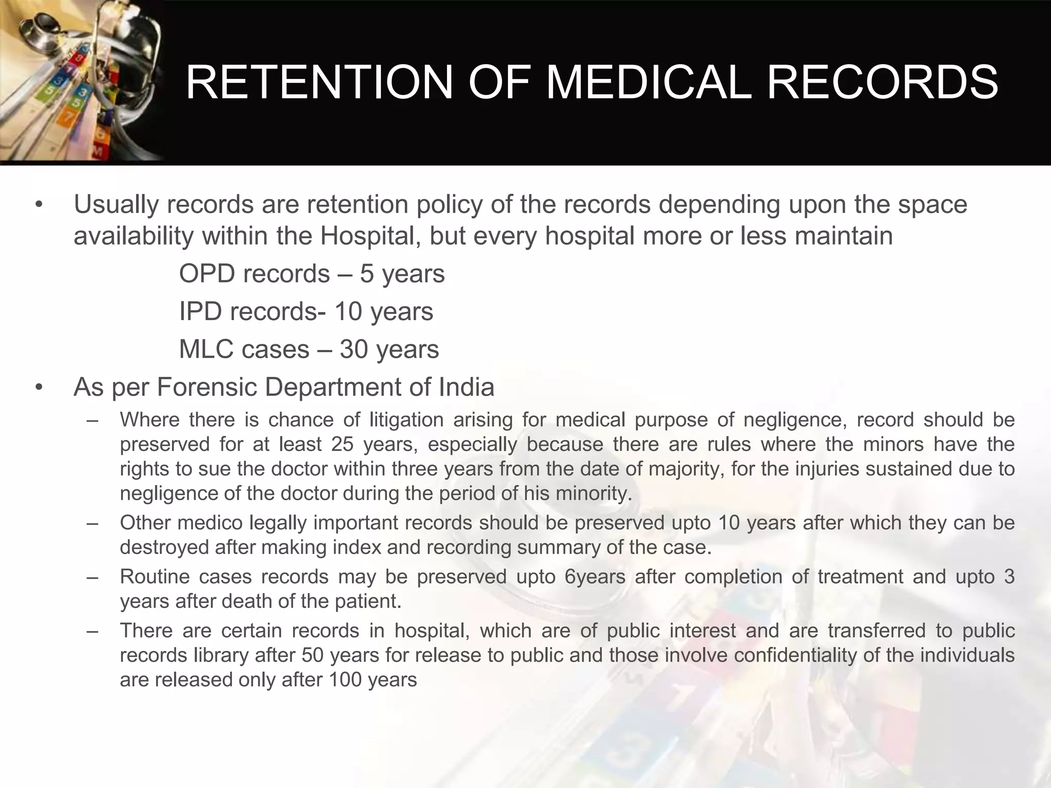 Medical records ppt | PPTX