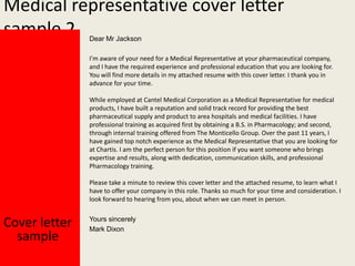Medical representative cover letter | PPT