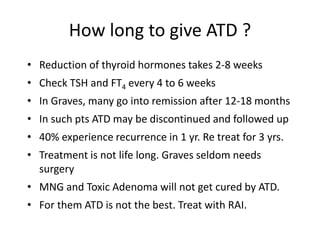 Medical management of Hyperthyroidism | PPTX