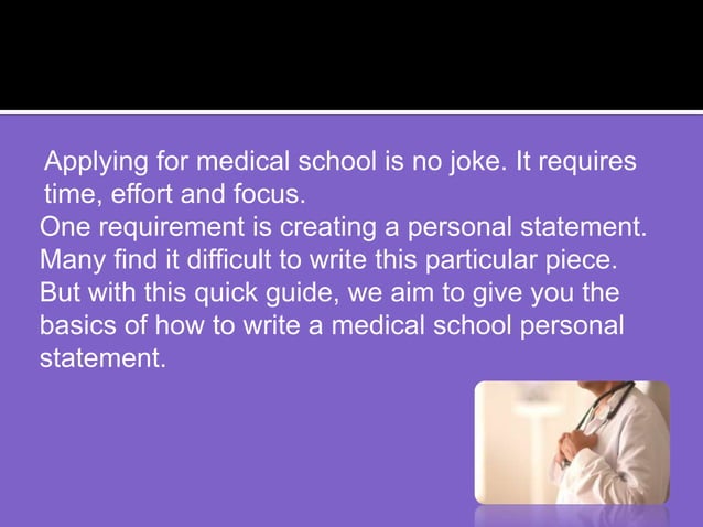 Quick Guide: Medical School Admission Requirements | PPTX | Education