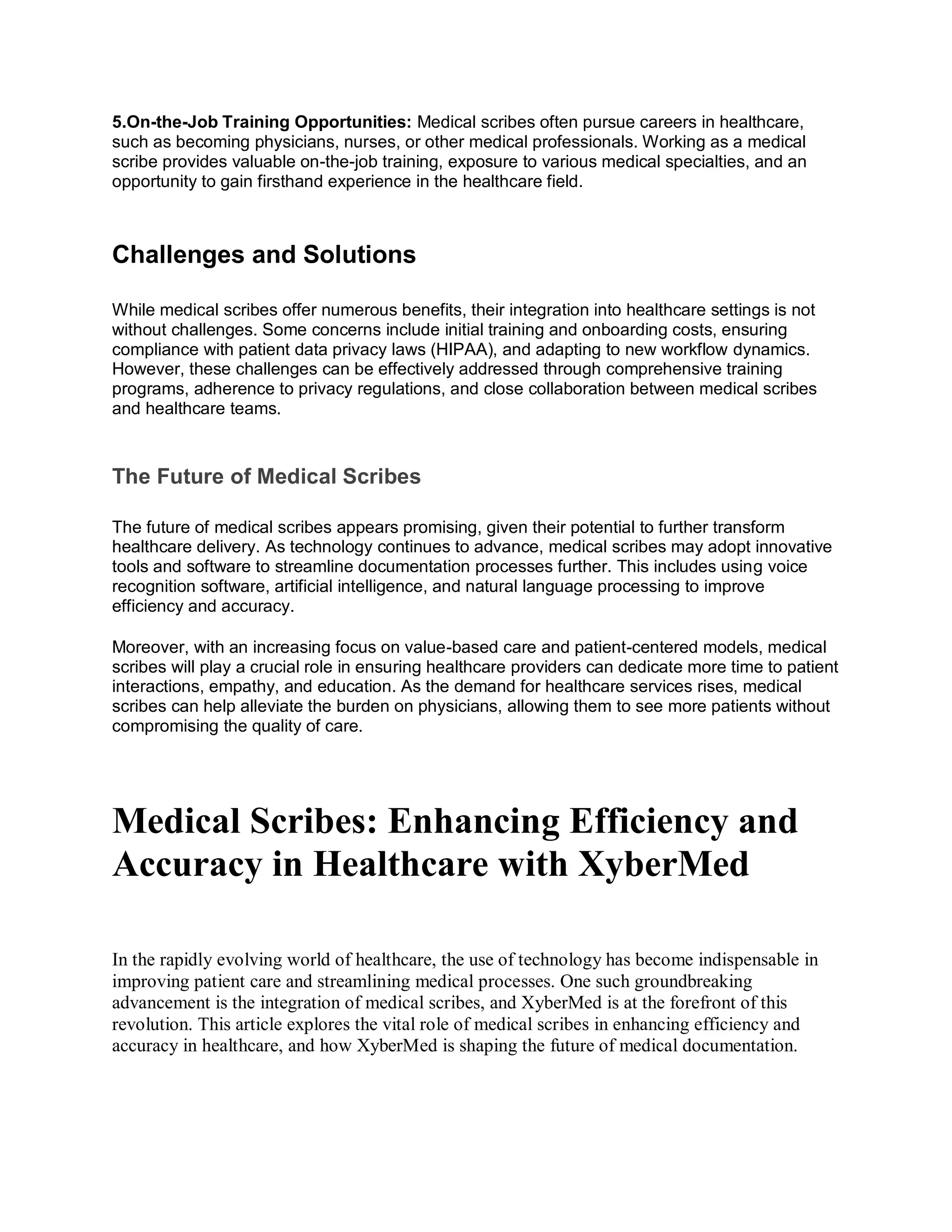 Medical Scribe Services | PDF