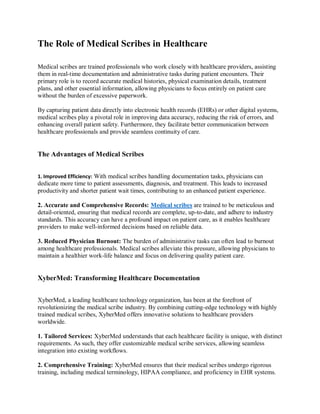 Medical Scribe Services | PDF