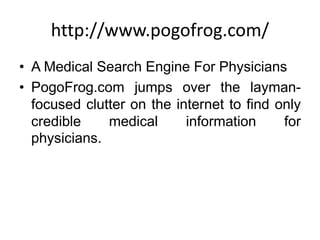 Medical search engine | PPTX | Search | Internet