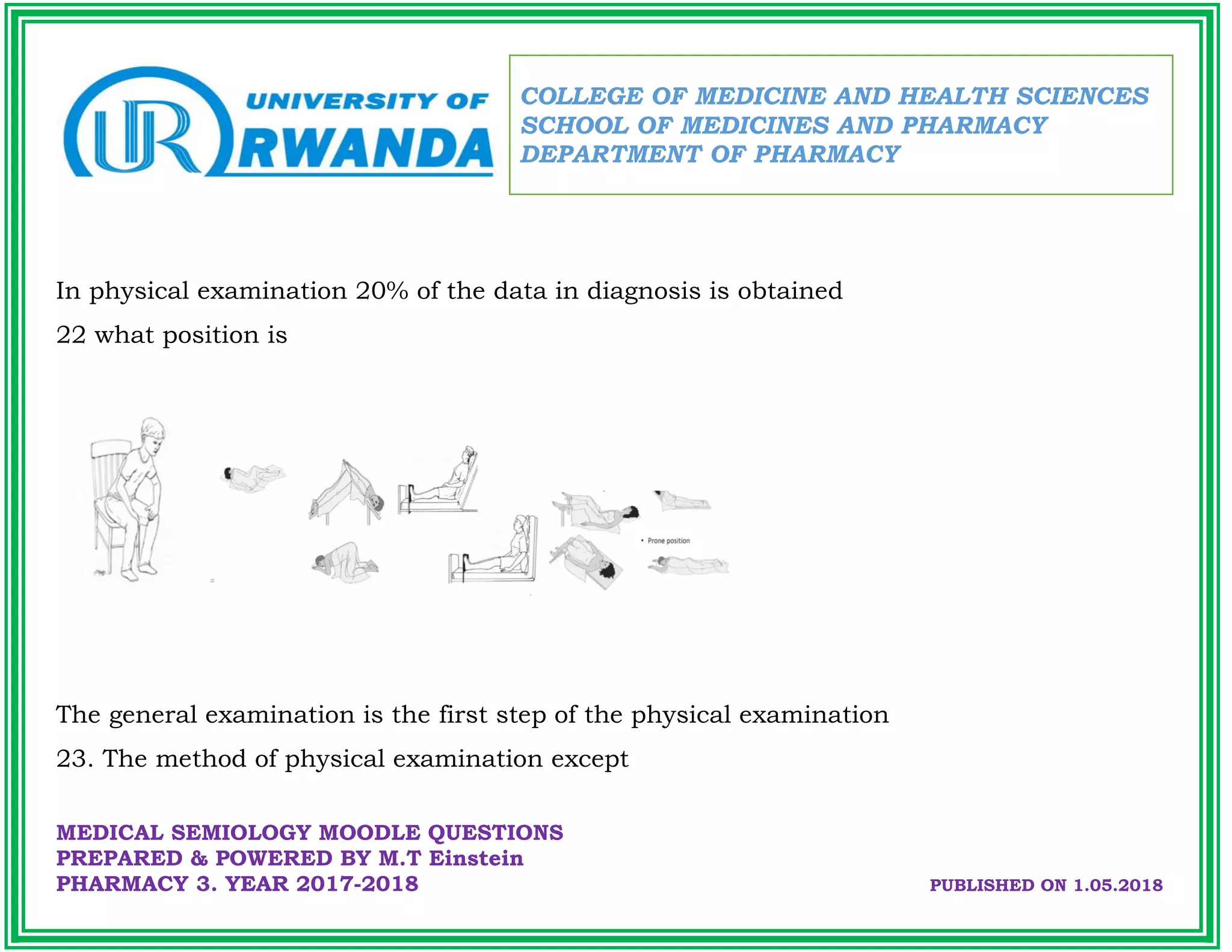 Medical semiology MCQs | PDF