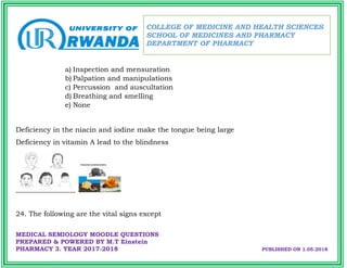 Medical semiology MCQs | PDF