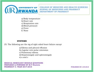 Medical semiology MCQs | PDF