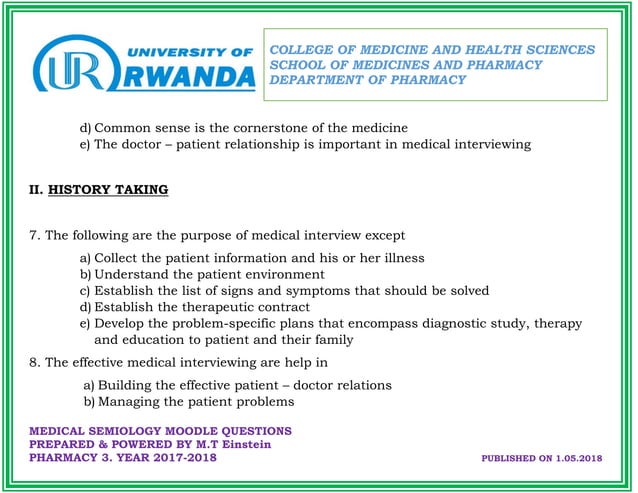 Medical semiology MCQs | PDF