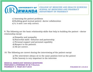 Medical semiology MCQs | PDF
