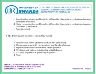 Medical semiology MCQs | PDF
