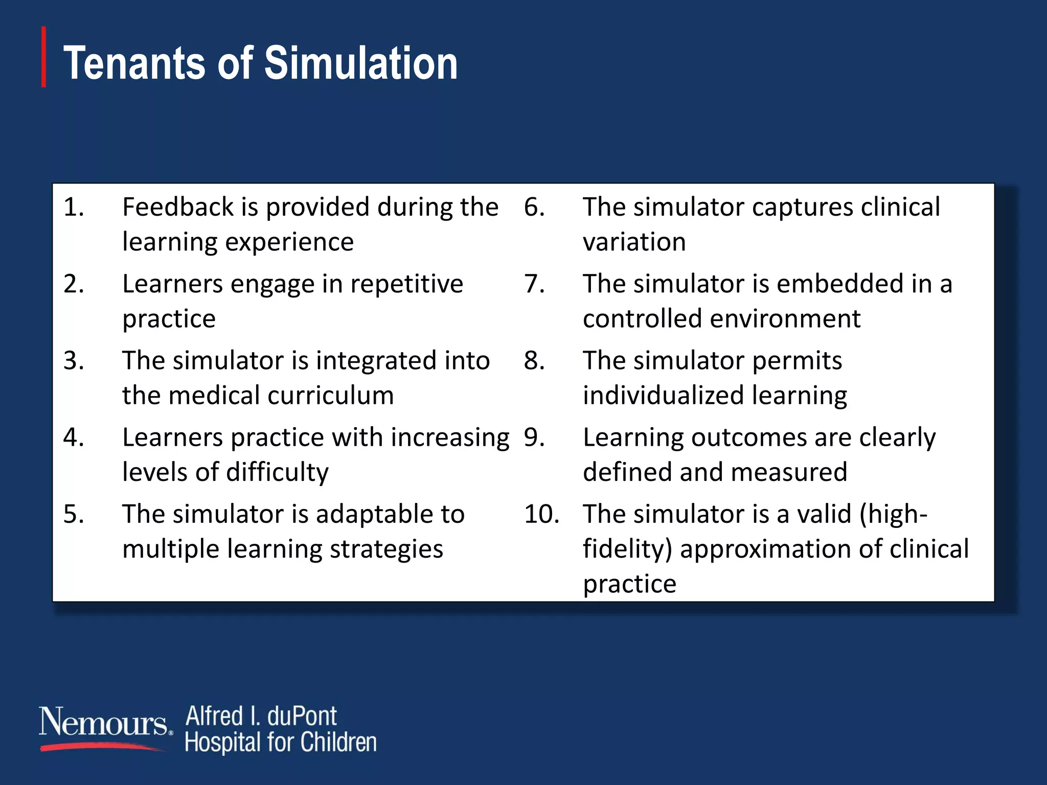 Medical simulation - scenario design and debriefing | PPTX