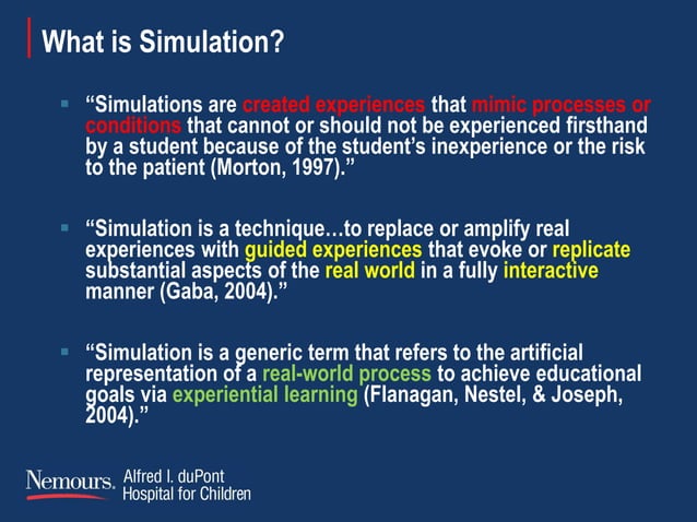 Medical simulation - scenario design and debriefing | PPTX