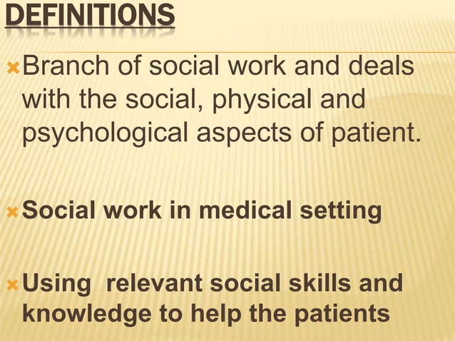 Medical social work | PPT | Physical Therapy | Wellness
