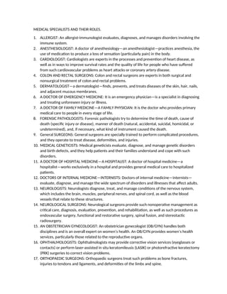 MEDICAL SPECIALISTS AND THEIR ROLES.docx