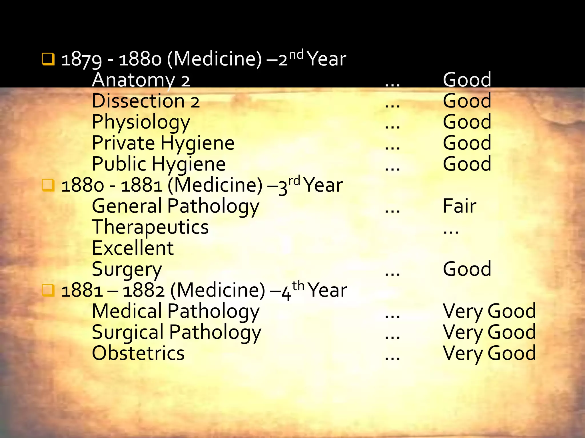 Medical studies at the university of santo tomas (1877 1882) | PPTX