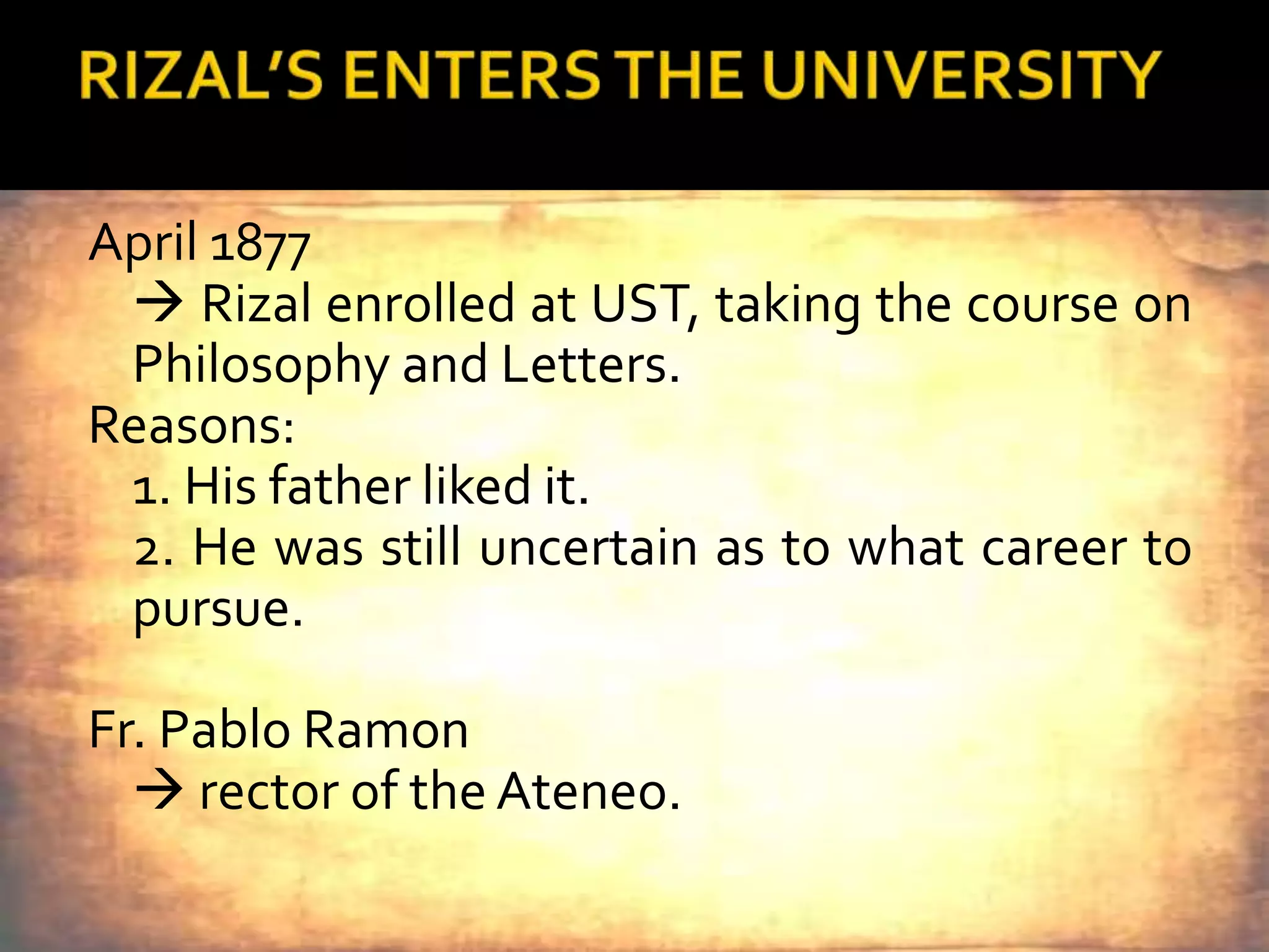 Medical studies at the university of santo tomas (1877 1882) | PPTX