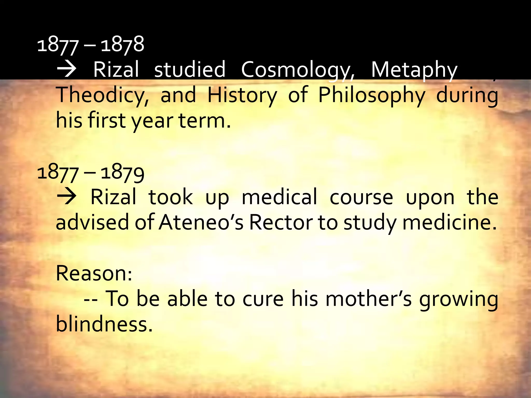 Medical studies at the university of santo tomas (1877 1882) | PPTX