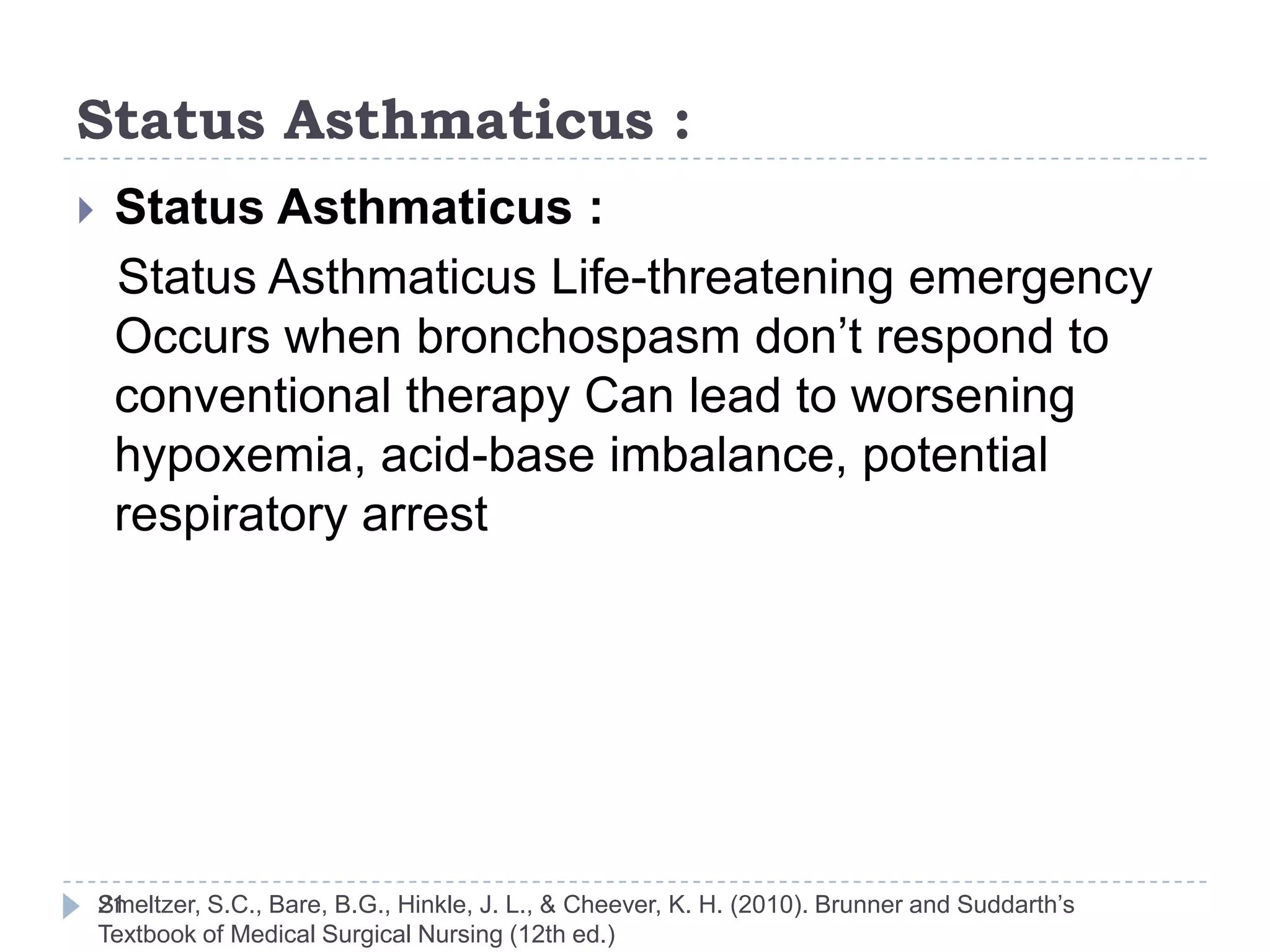 Medical surgical Nursing (asthma), | PPTX