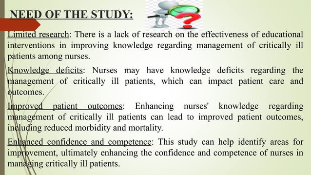 Medical surgical nursing -Research Problem statement presentation -1.ppt