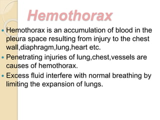Medical surgical nursing ppt on chest injuries | PPTX