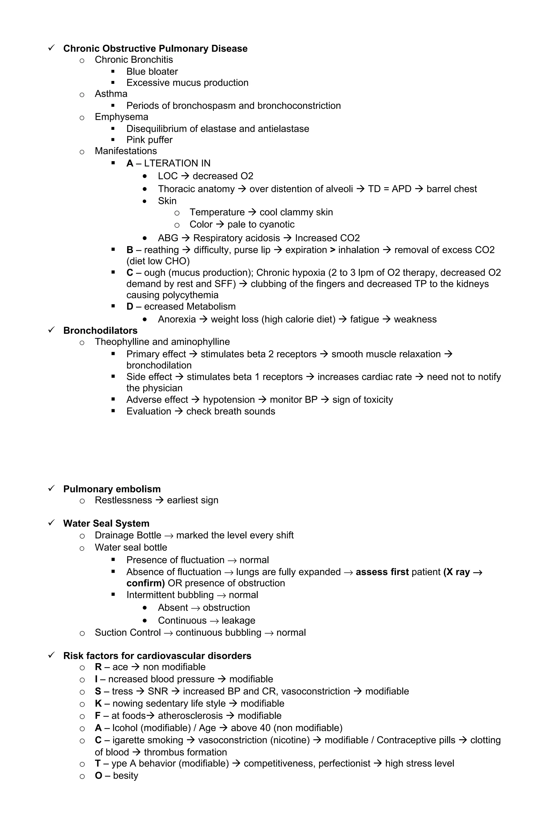 Medical surgical nursing bullets | DOC