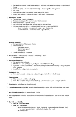 Medical surgical nursing bullets | DOC